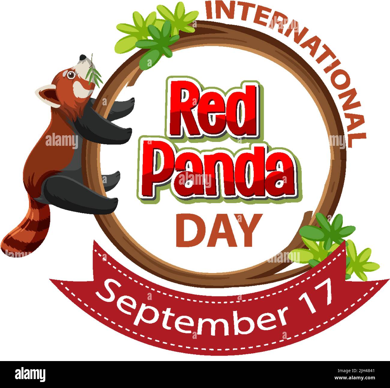 International Red Panda Day On September 17 illustration Stock Vector ...