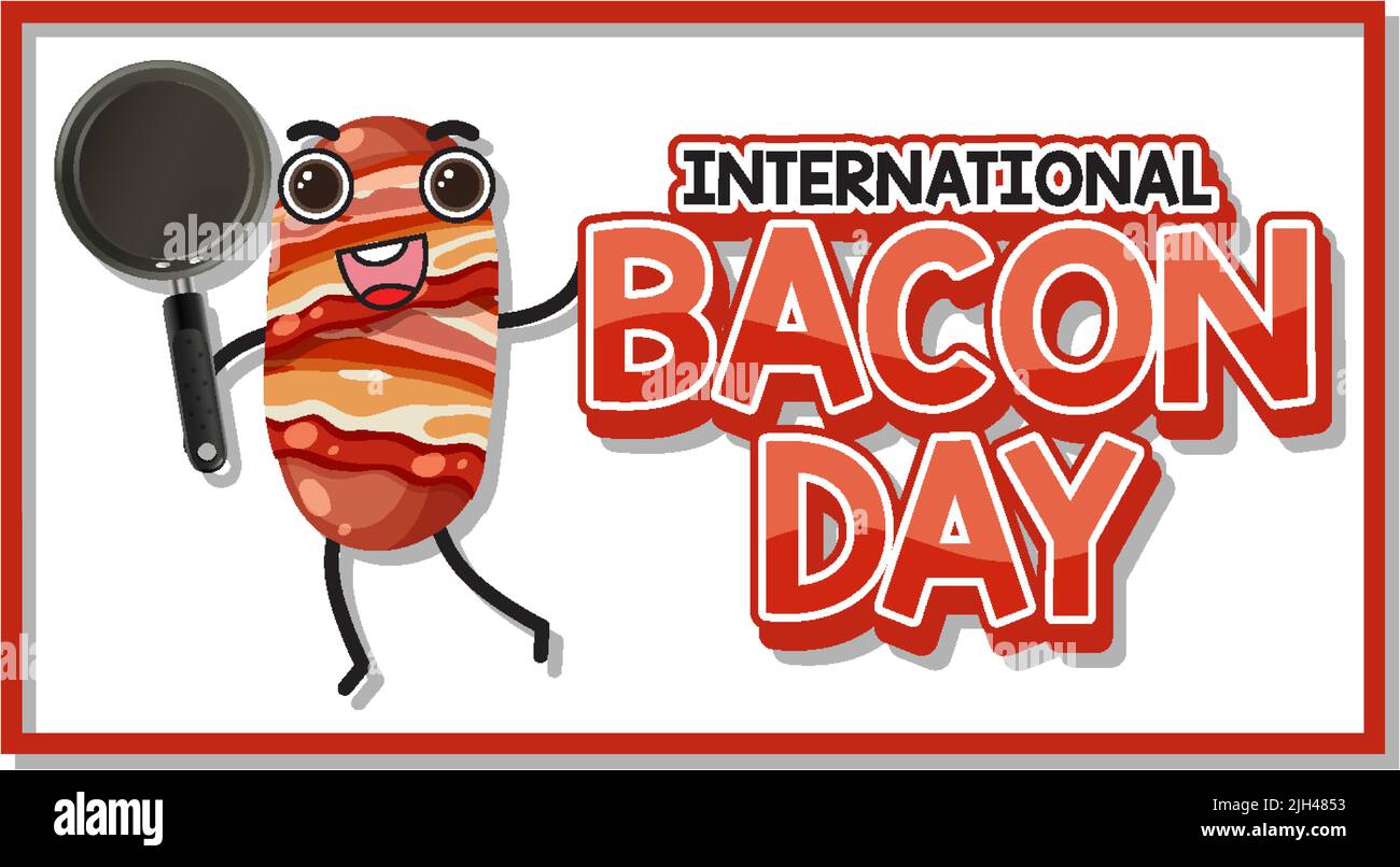International bacon day poster design illustration Stock Vector Image ...