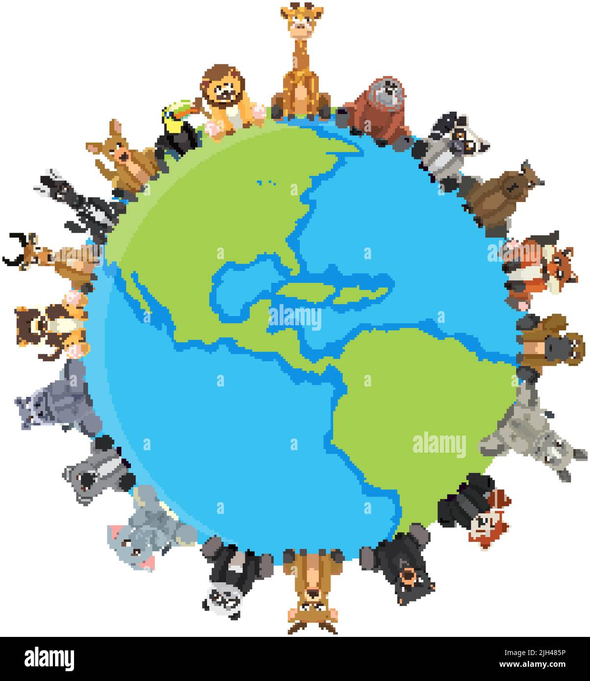Wild animals around the world illustration Stock Vector Image & Art - Alamy