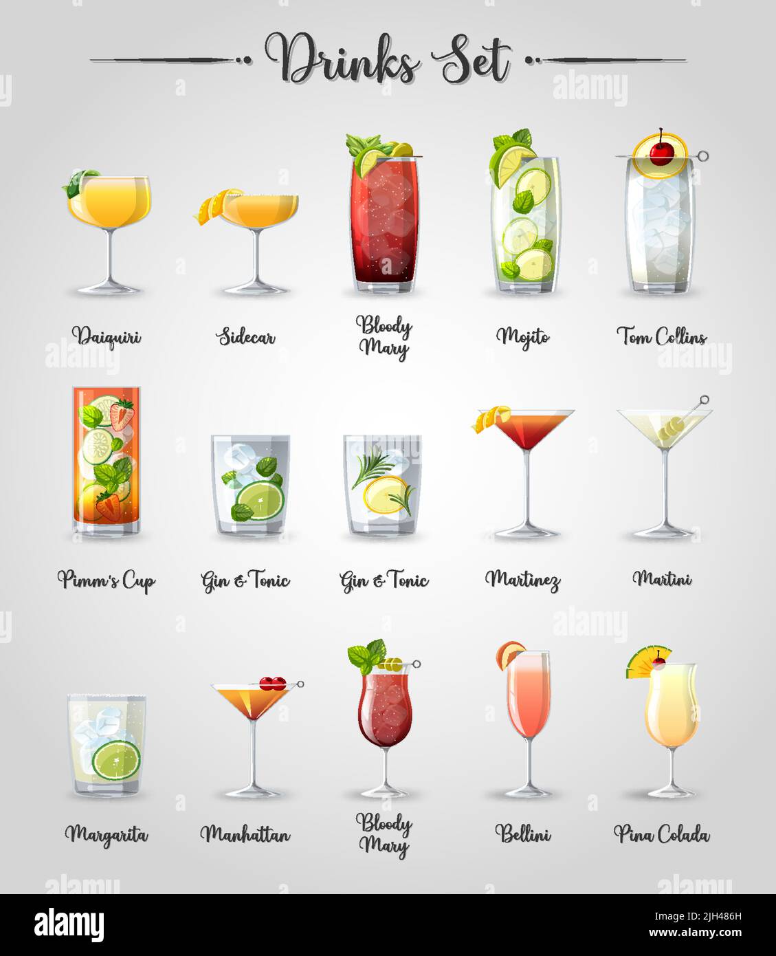 Cocktail menu poster design illustration Stock Vector Image & Art - Alamy