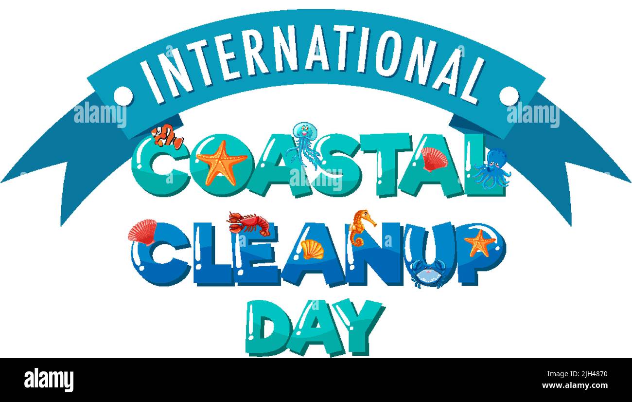 International Coastal Cleanup Day Banner illustration Stock Vector ...