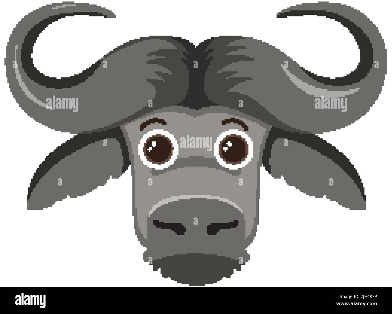 Cute buffalo head in flat style illustration Stock Vector Image & Art ...