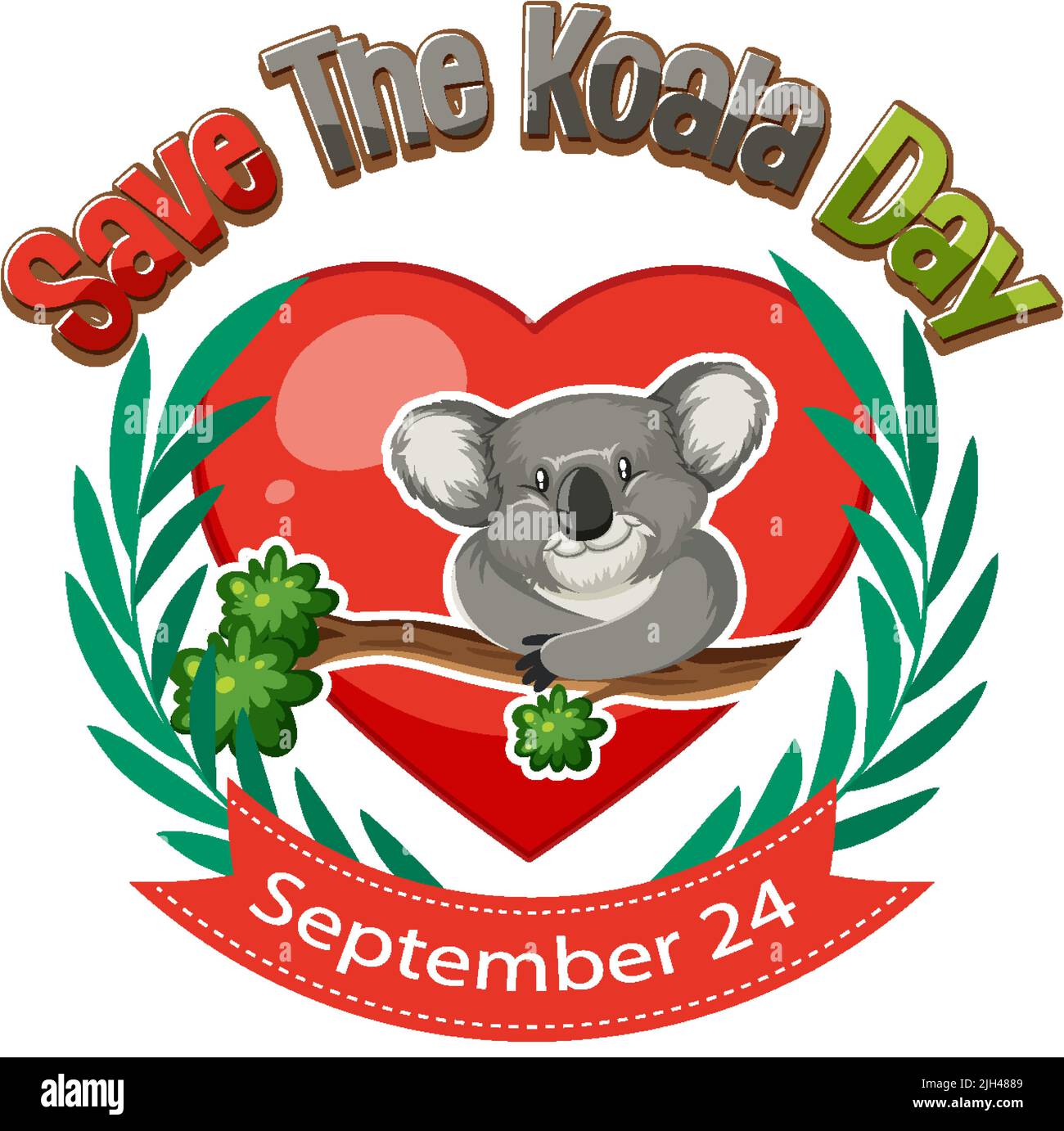 Save The Koala Day September 25 illustration Stock Vector Image & Art ...