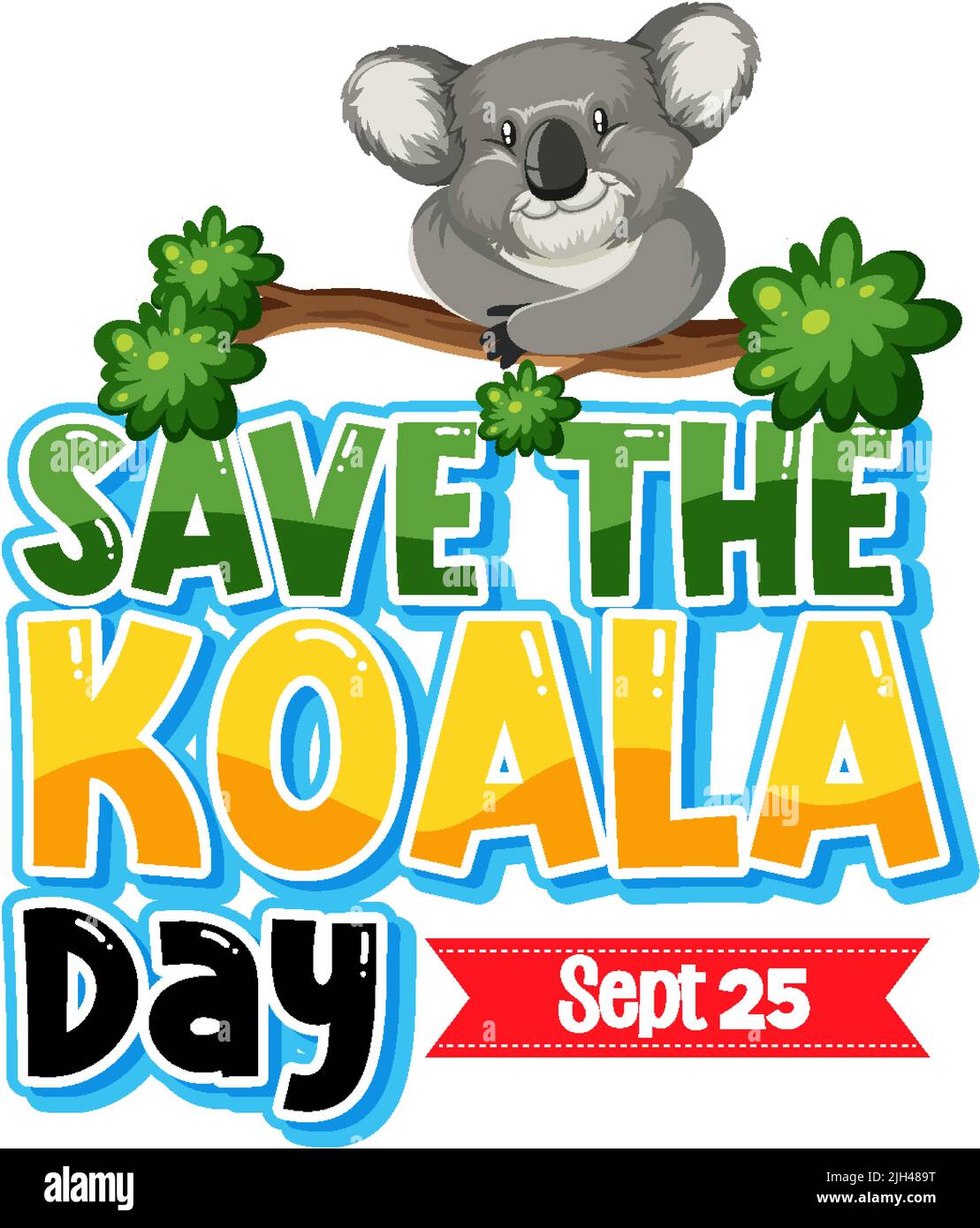 Save the koala day banner design illustration Stock Vector Image & Art ...