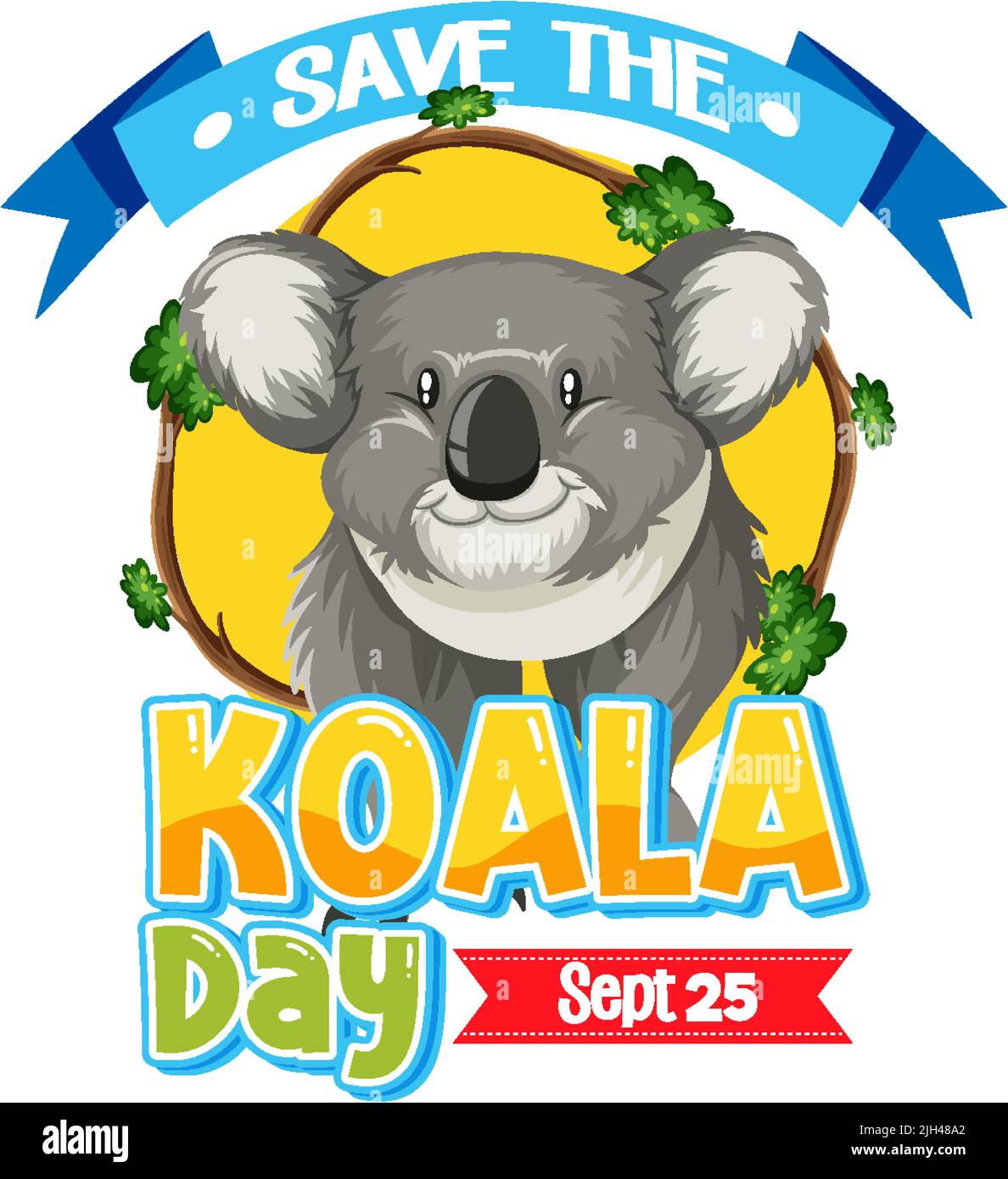 Save the koala day banner design illustration Stock Vector Image & Art ...