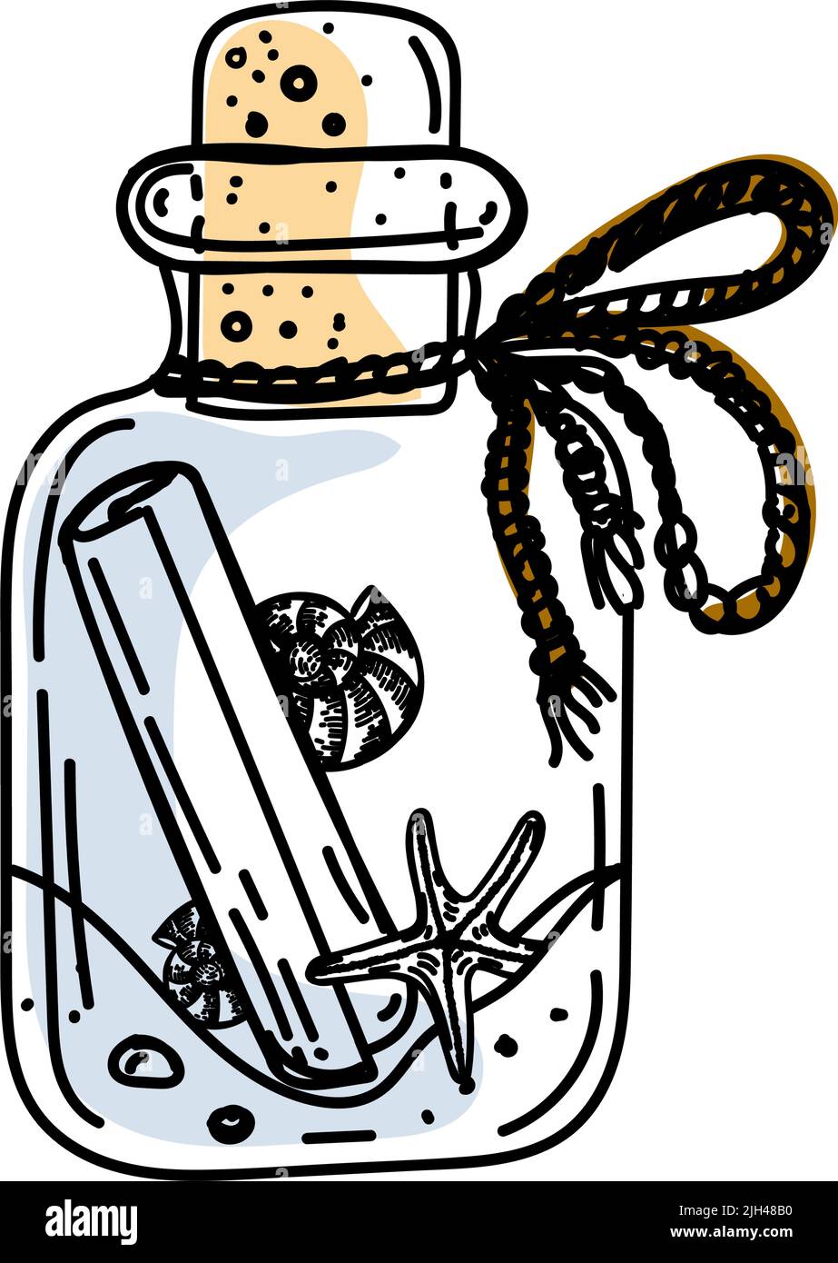 Treasure map in a bottle Stock Vector Images - Alamy