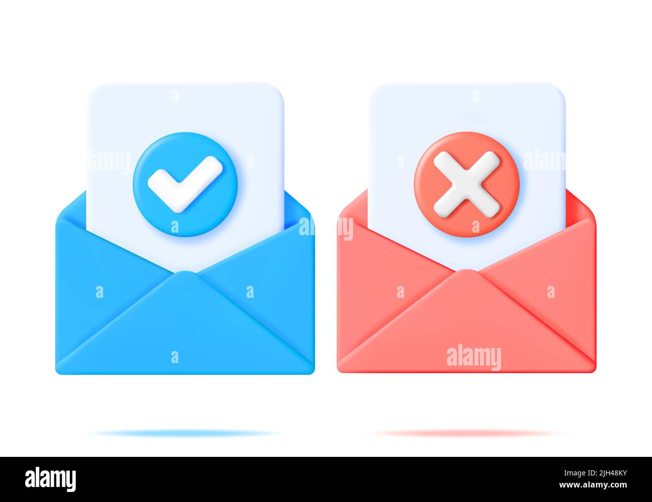 Envelope check mark button Cut Out Stock Images & Pictures - Alamy