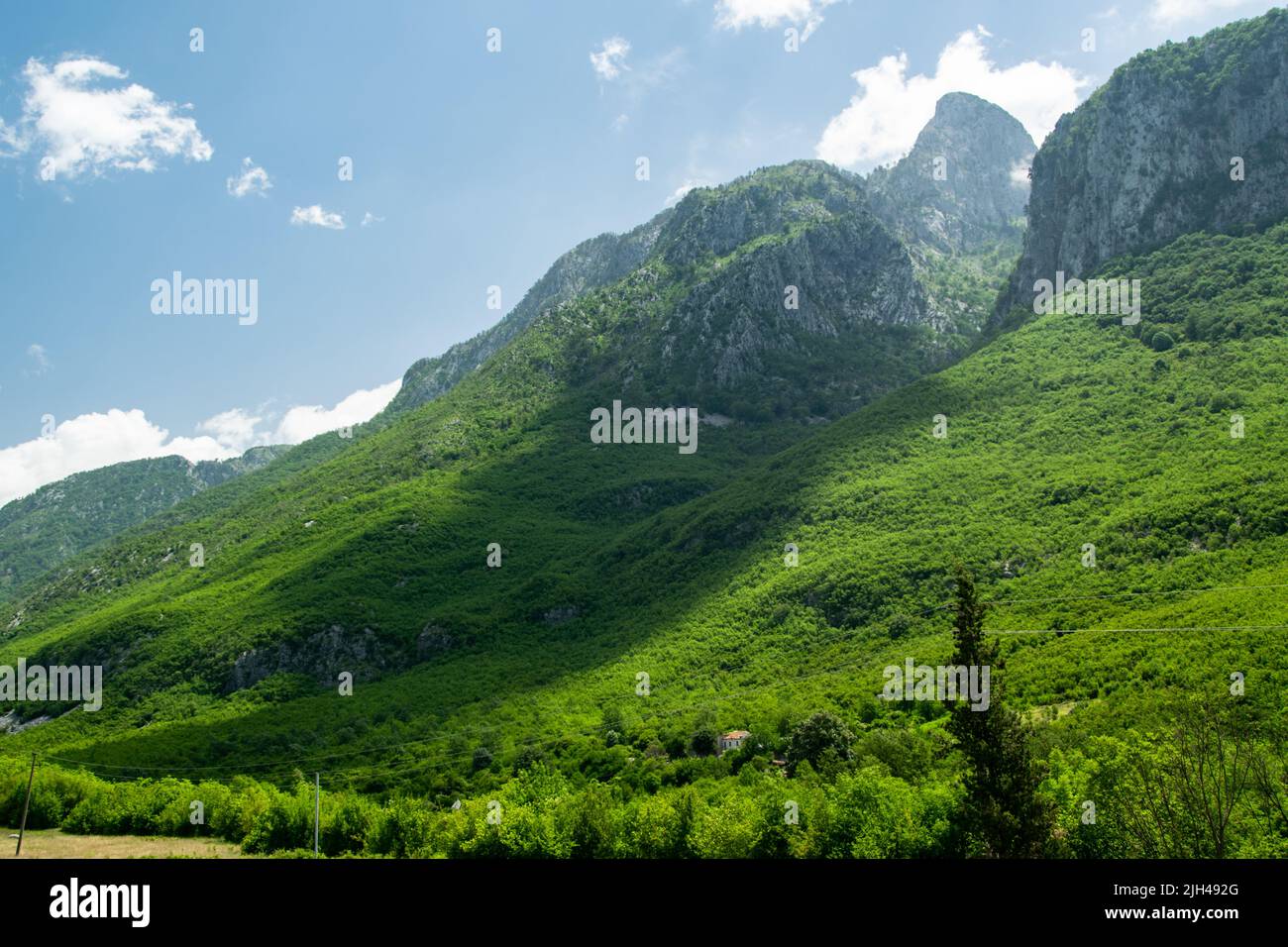Scenic nature view of Albanian nature. Alpin environment background ...