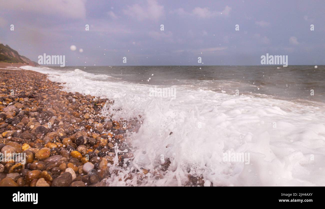 A typical British beach view during a day when there was lots of rain ...