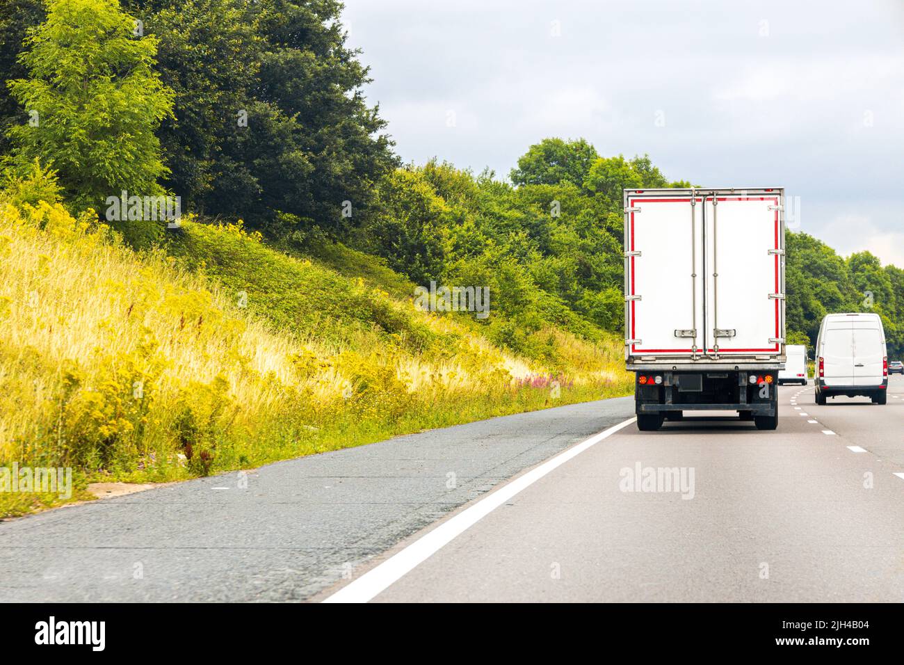 A large HGV vehicle traveling along one of the main road routes of the ...