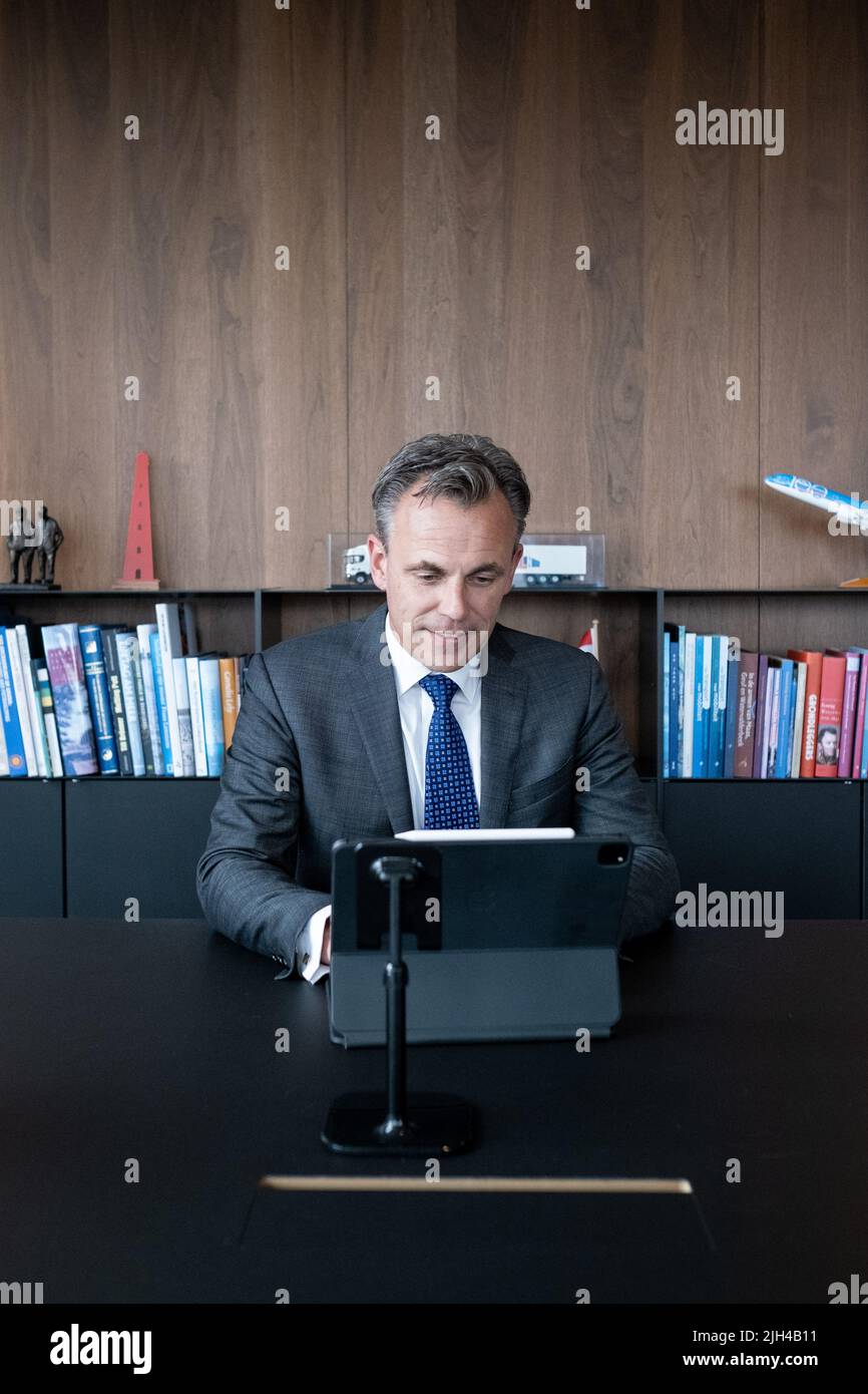 Netherlands, The Hague, 2022-07-08. Portrait of Mark Harbers, Minister ...