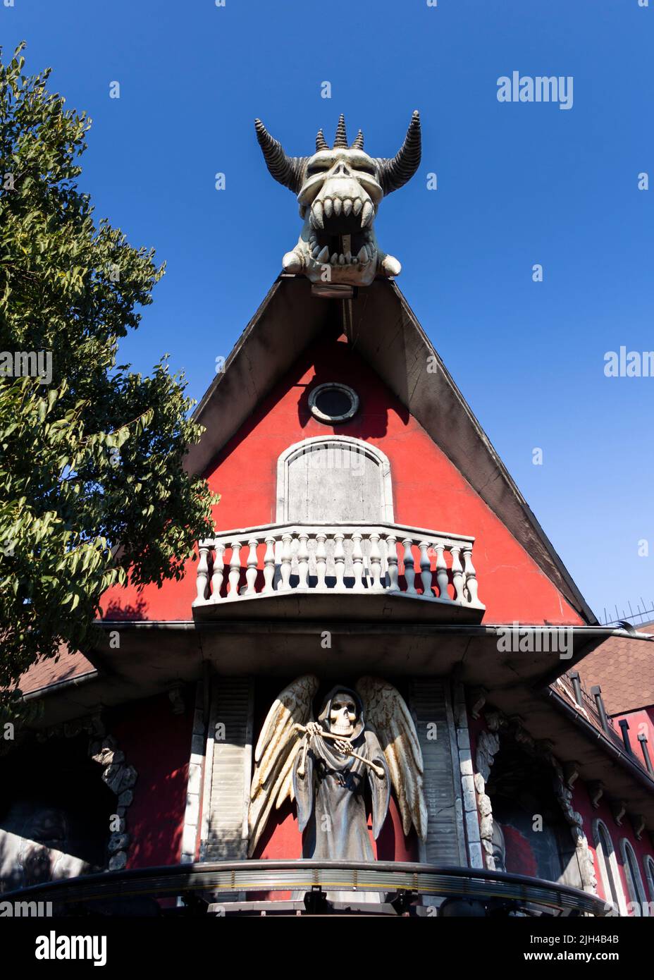 VIENNA, AUSTRIA - October 11, 2018: Horror scary house with grimm ...