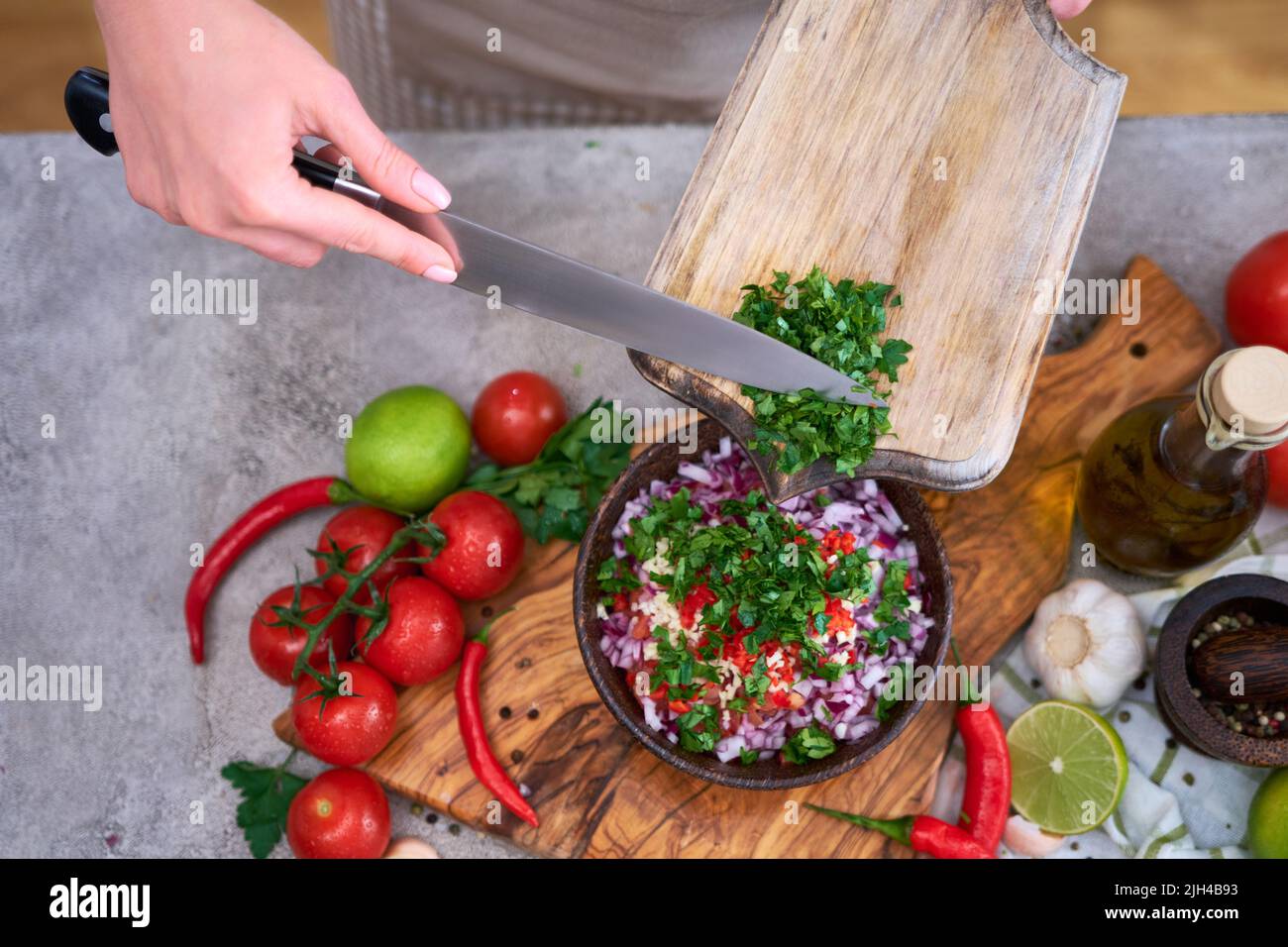 Pouring salsa hi-res stock photography and images - Alamy
