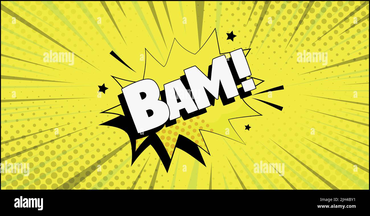 Comic lettering BAM on white background - Vector illustration Stock ...