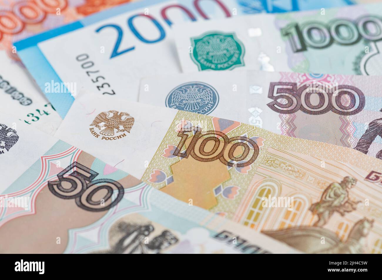 Russian rubles background. Money background and texture. Banknotes of ...