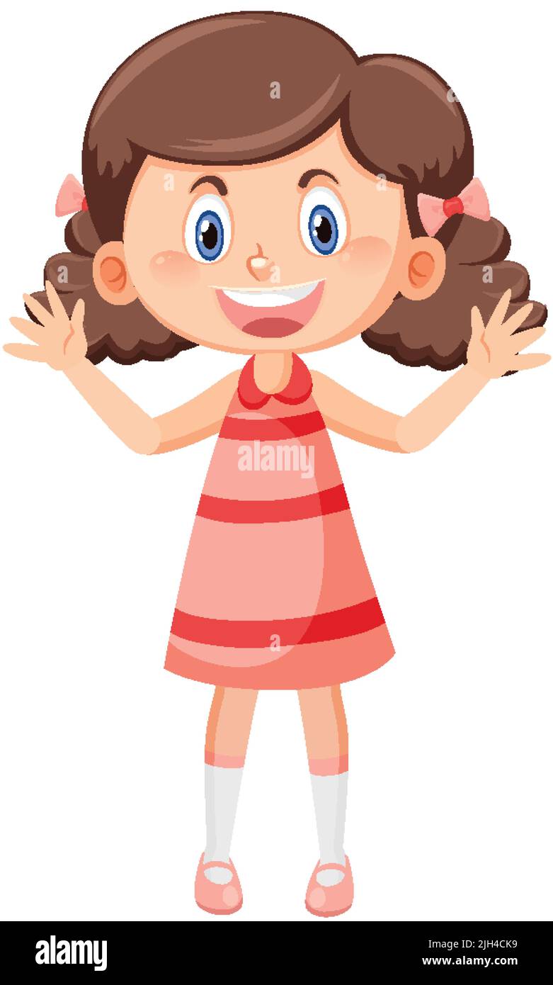 Little Girl With Curly Hair Clipart