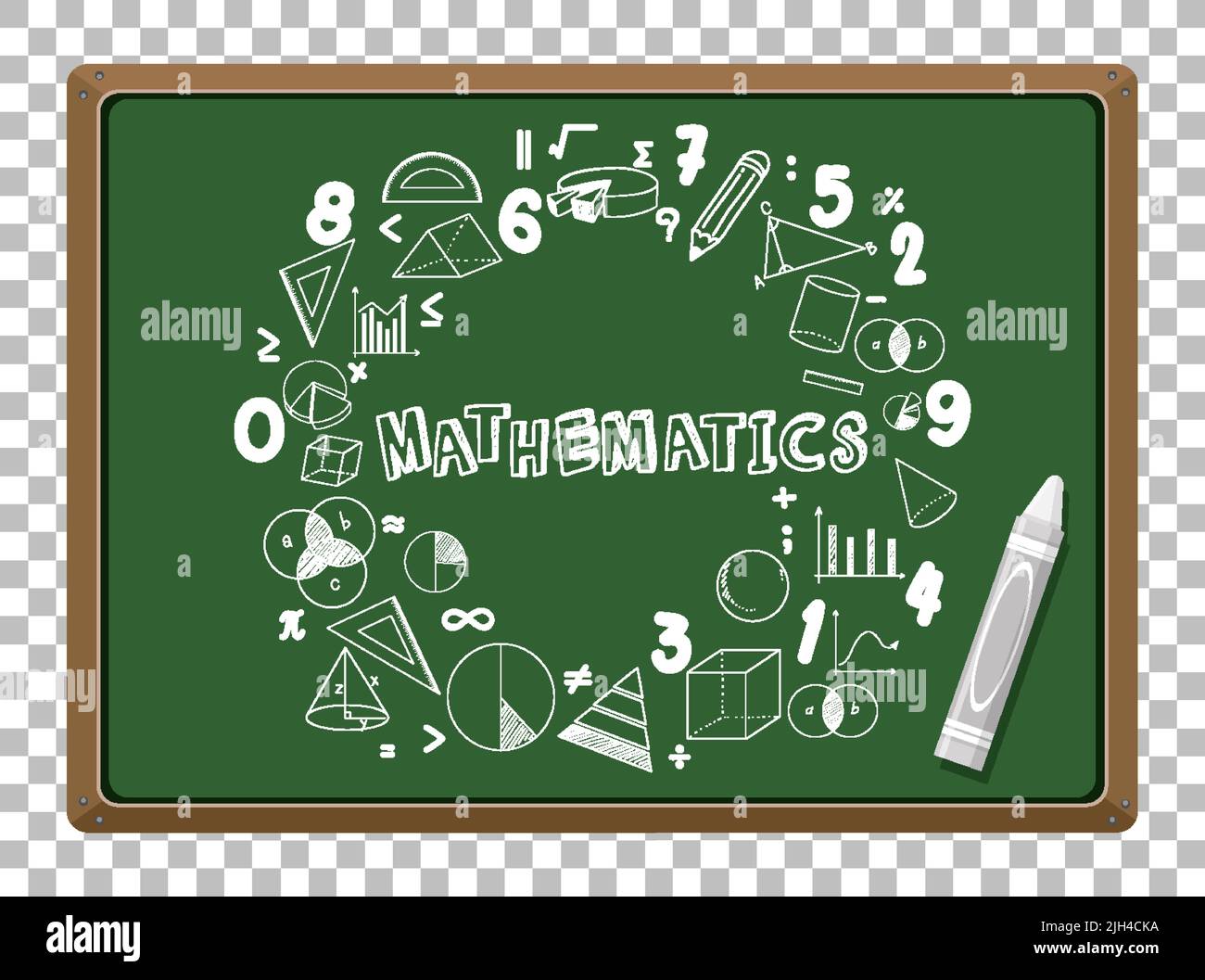 Math formula on blackboard isolated grid background illustration Stock ...