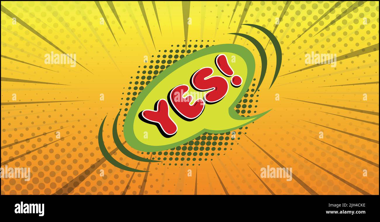 Comic lettering YES on white background - Vector illustration Stock ...