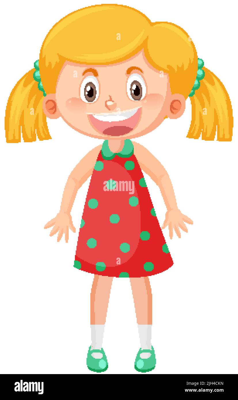 Happy girl cartoon character illustration Stock Vector Image & Art - Alamy