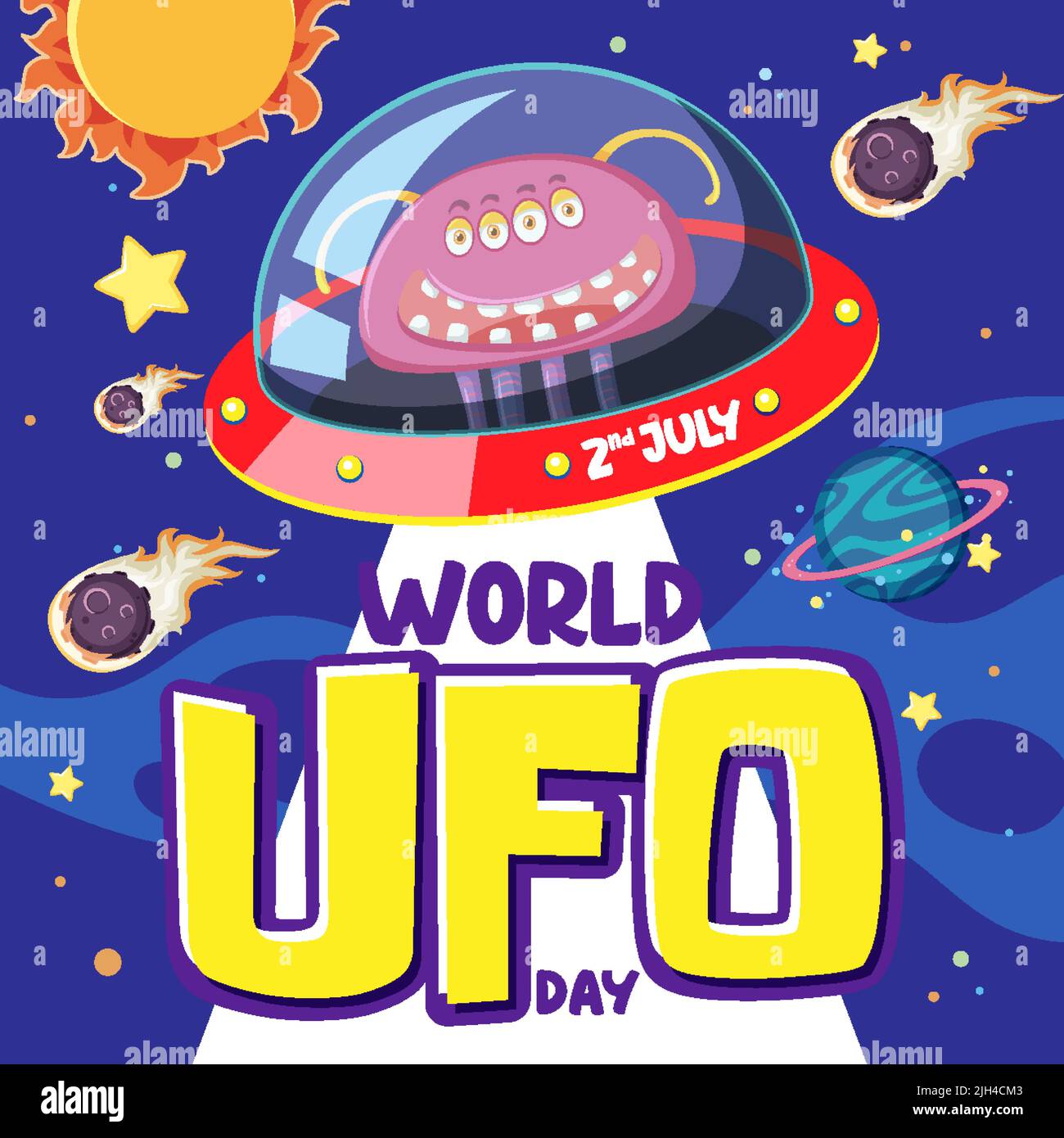 World UFO Day Poster Banner illustration Stock Vector Image & Art - Alamy