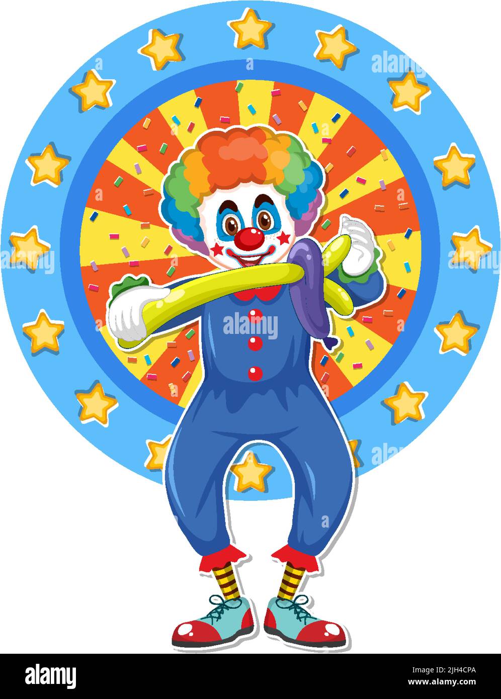 Circus clown icon on white background illustration Stock Vector Image ...