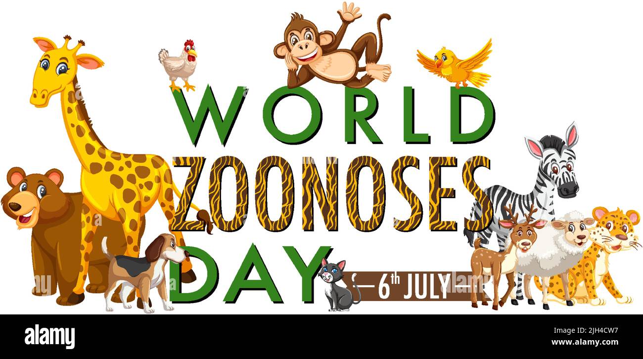 World zoonoses day on 6 July poster design illustration Stock Vector Image & Art - Alamy