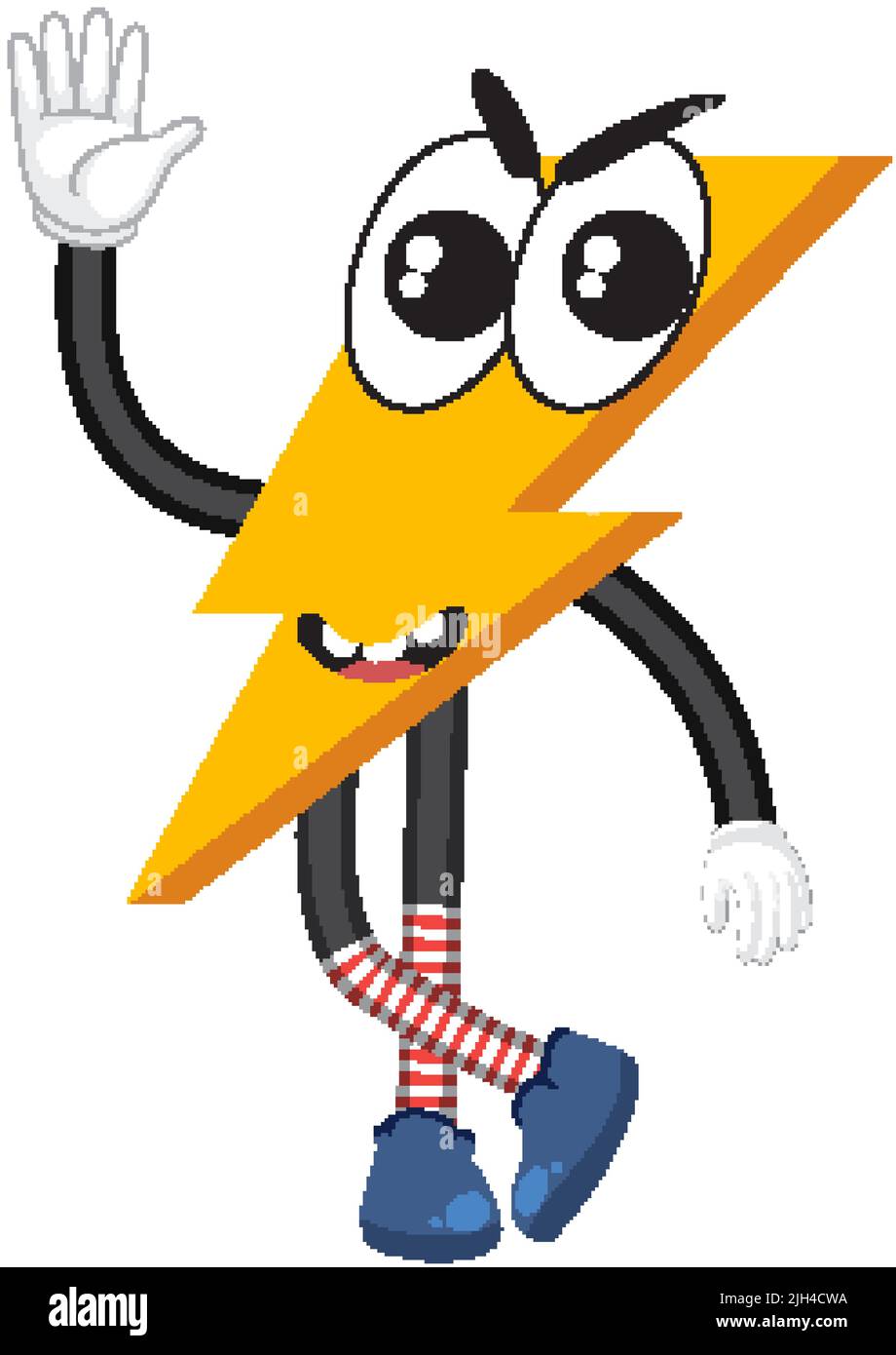 Cartoon lightning with facial expression illustration Stock Vector ...