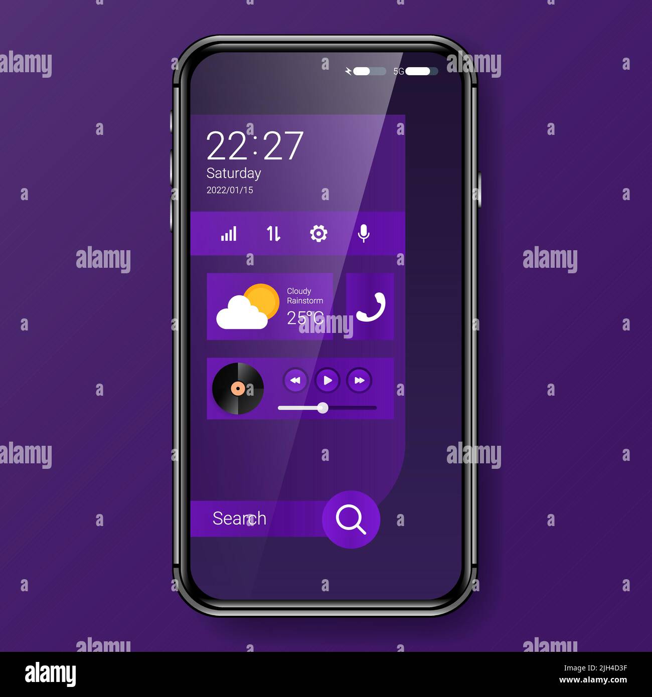 purple widget menu user interface Stock Vector Image & Art - Alamy