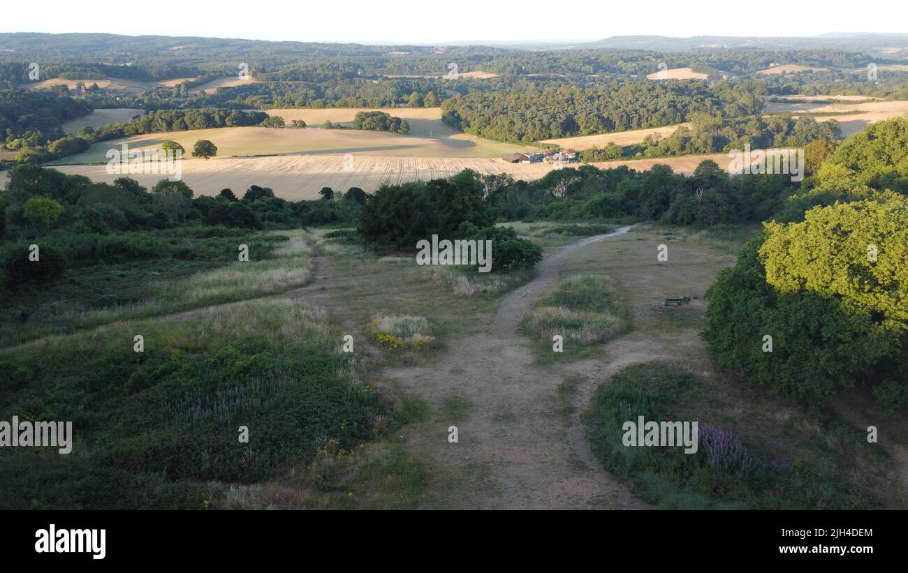 english countryside on a summers morning Stock Photo - Alamy