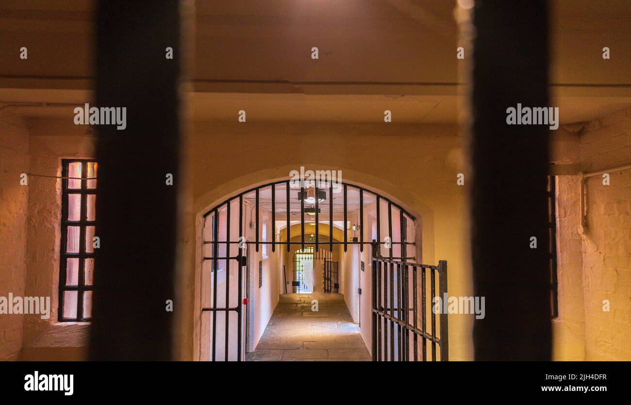 Victorian style prison walkways, in a British Prison, where some of the ...