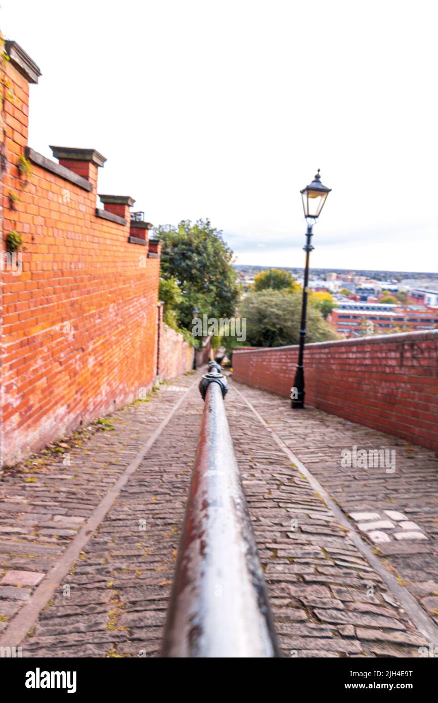A very old Victorian style cobbled path, within the heart of Lincoln ...