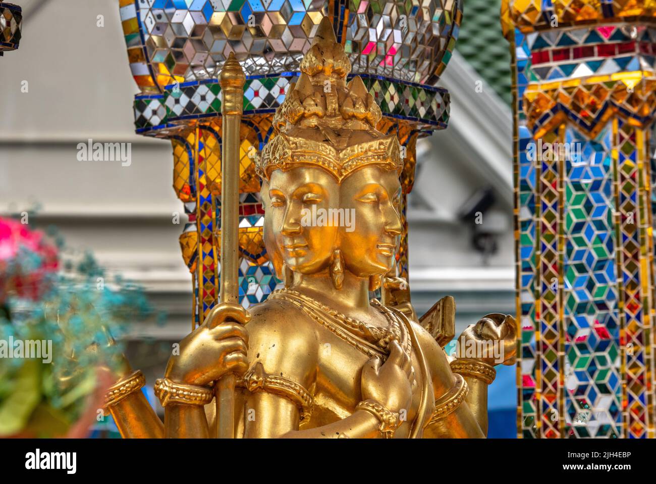 Statue at the Erawan Hindu Shrine in Bangkok Stock Photo - Alamy