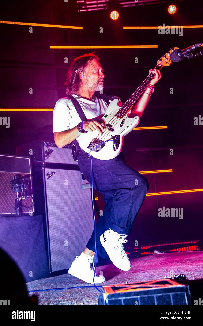 Milan Italy. 14 July 2022. The English band THE SMILE performs live on ...