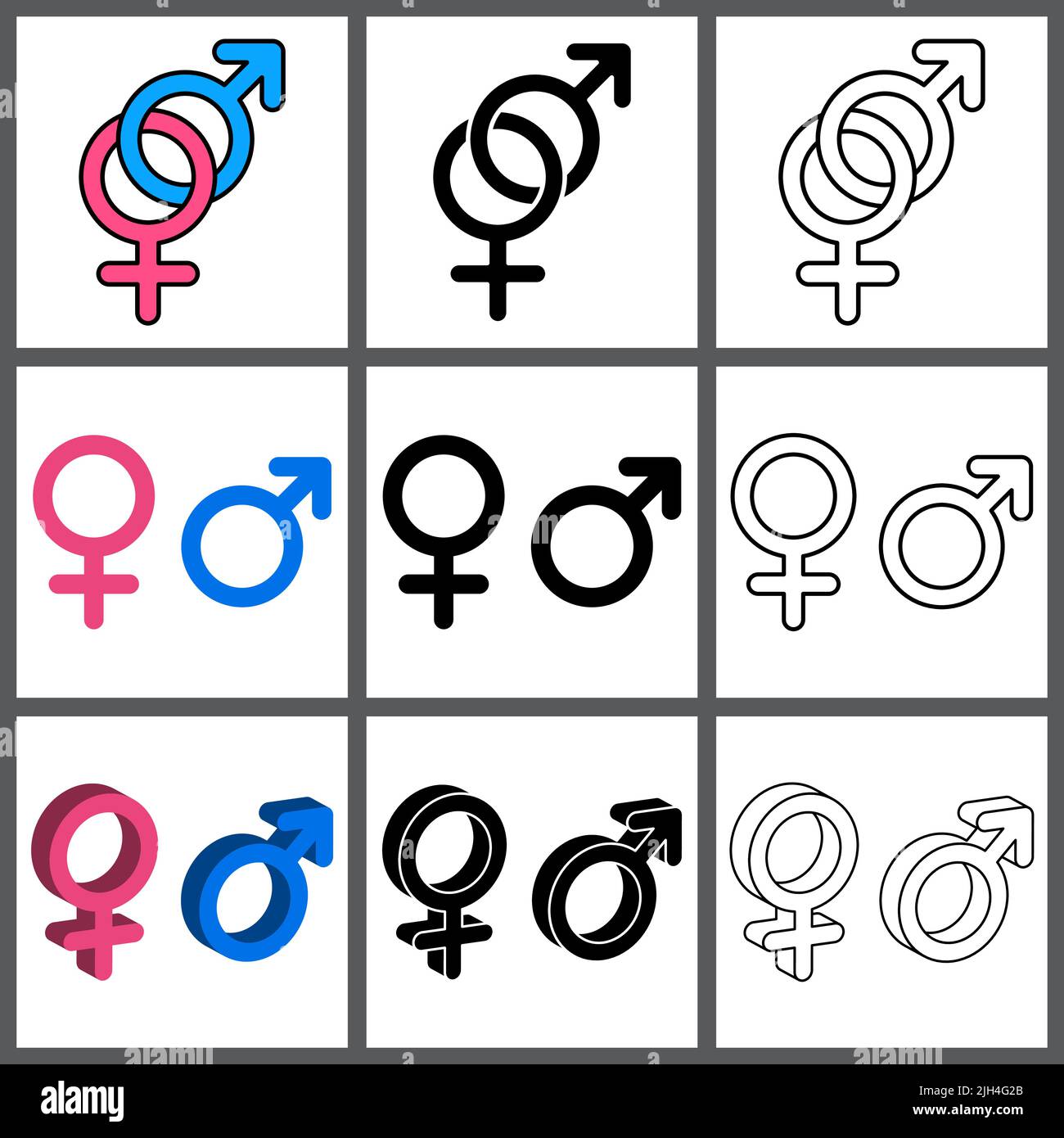 gender sign male female symbol. Vector illustration isolated on white ...
