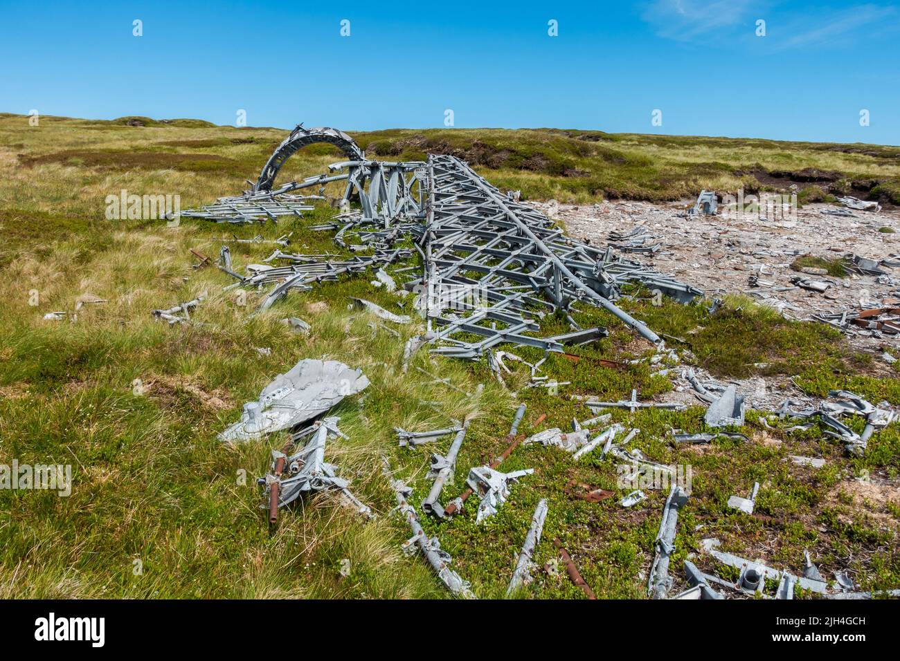 Vickers Wellington bomber wreckage that crashed in 1942 on the hill ...