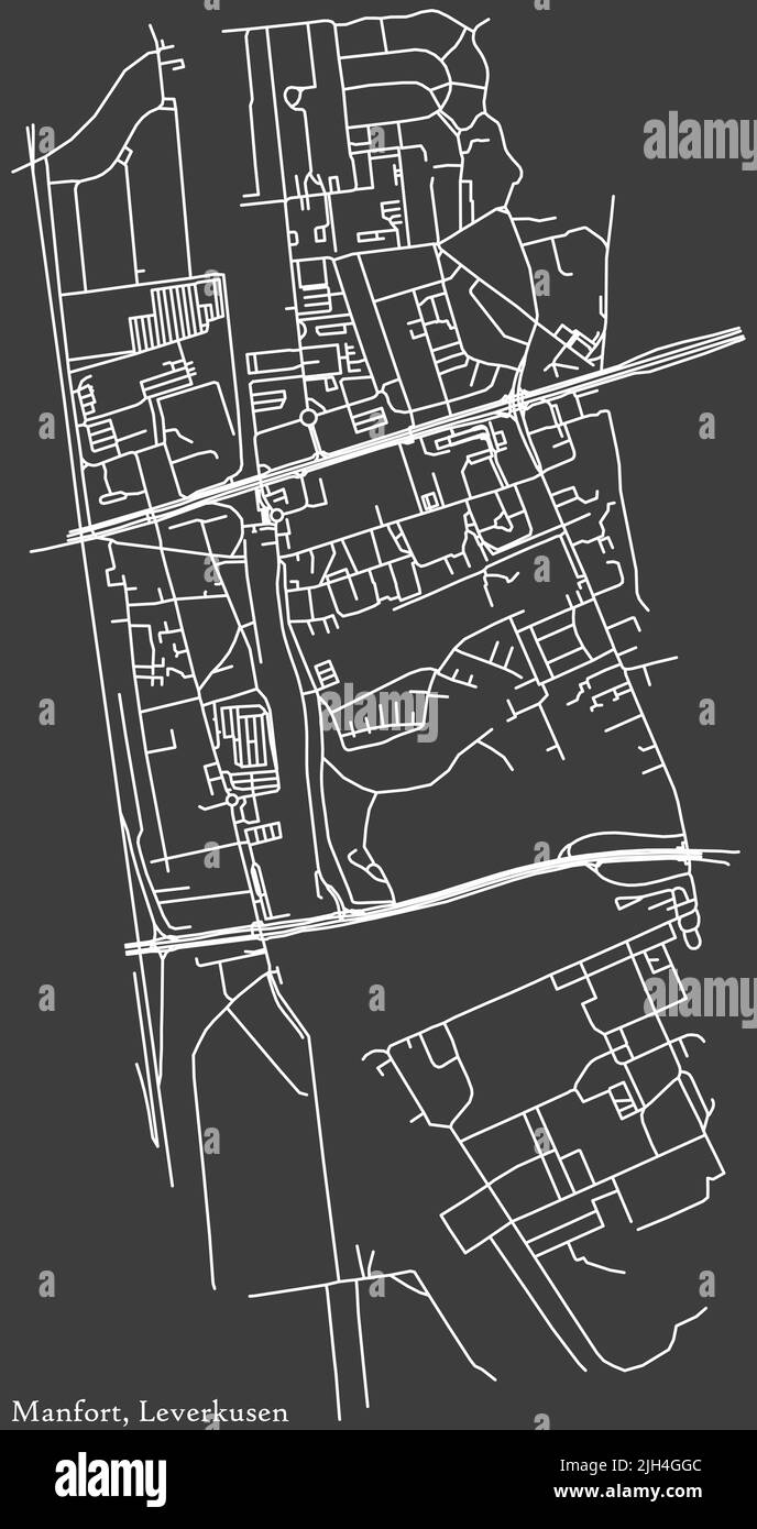 Street roads map of the MANFORT DISTRICT, LEVERKUSEN Stock Vector Image ...