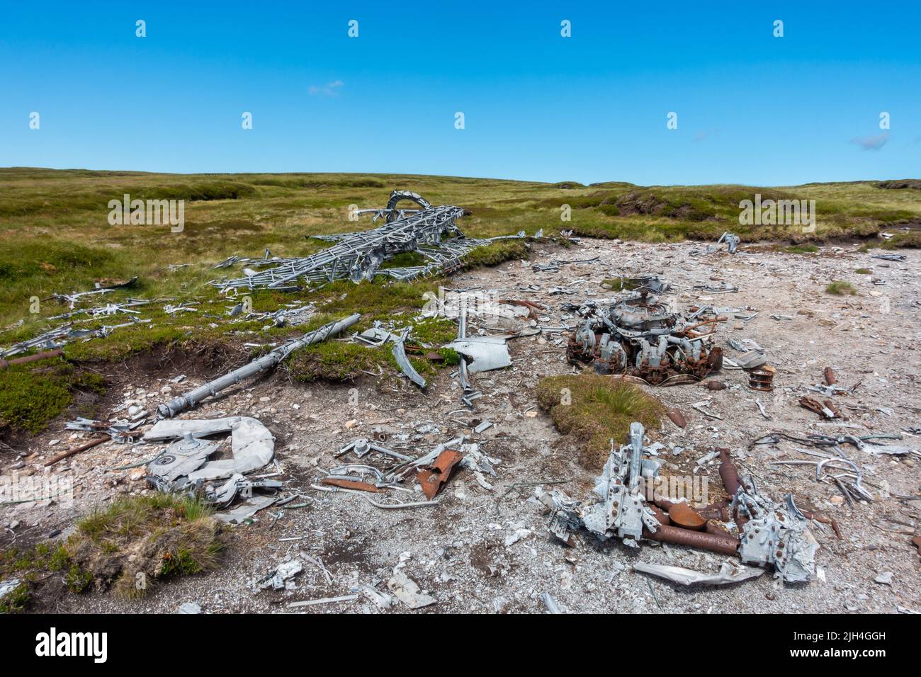 Vickers Wellington bomber wreckage that crashed in 1942 on the hill ...
