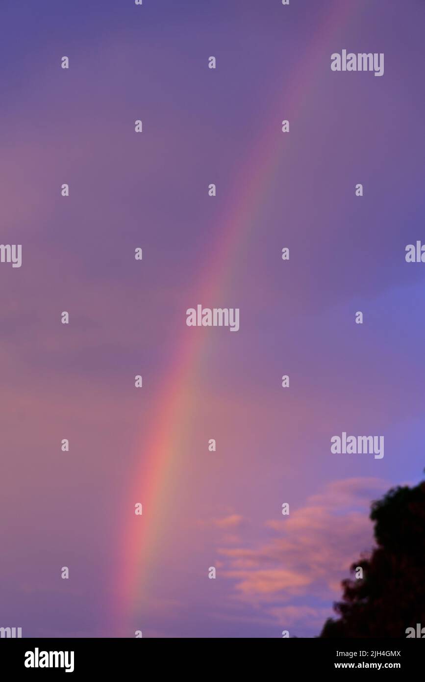 rainbow on the sky after raining time evening Stock Photo - Alamy