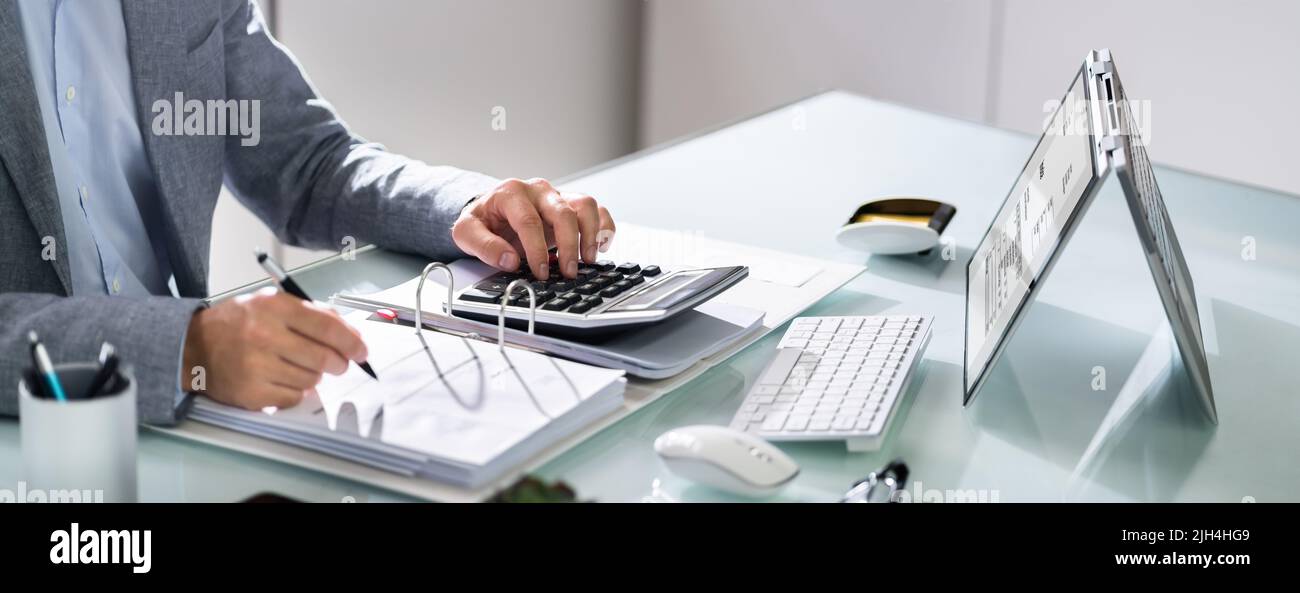 Professional Accountant Man In Office. Finance Invoice Accounting Stock ...