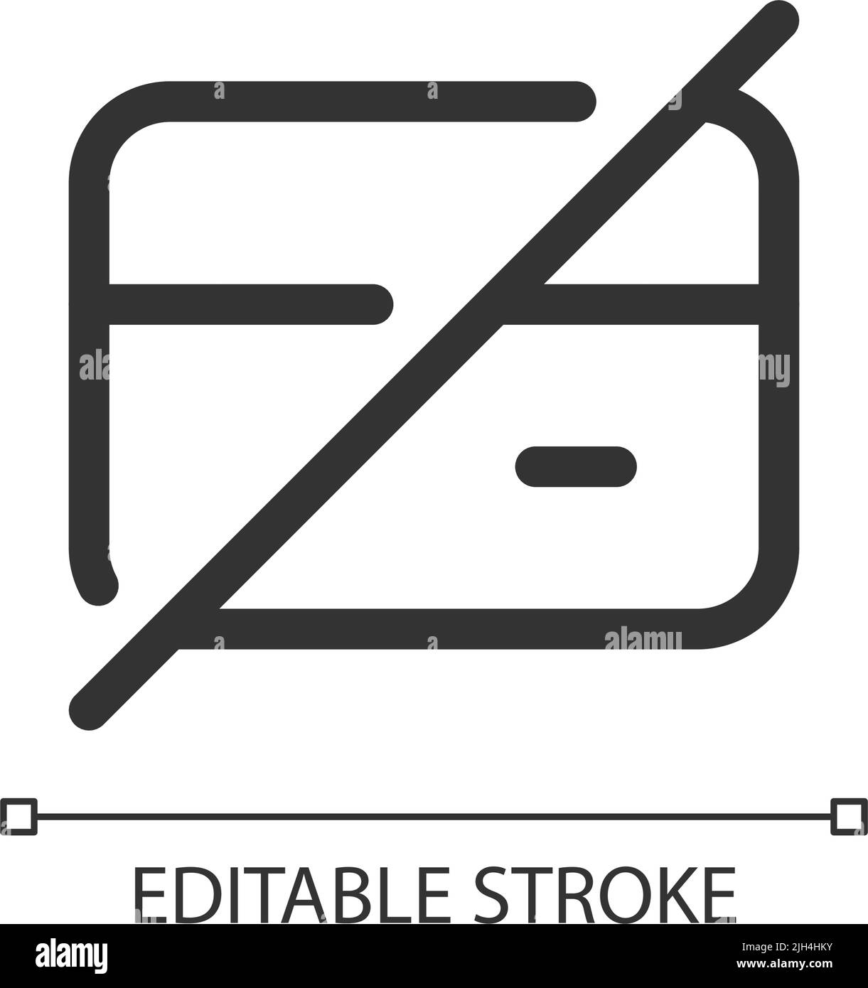 Declined payment pixel perfect linear ui icon Stock Vector Image & Art ...