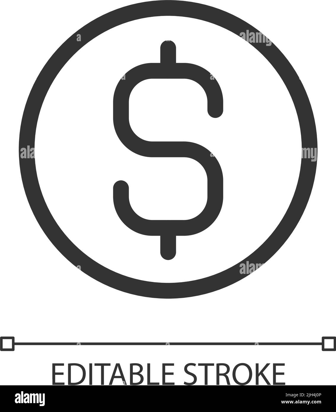 Dollar coin pixel perfect linear ui icon Stock Vector Image & Art - Alamy