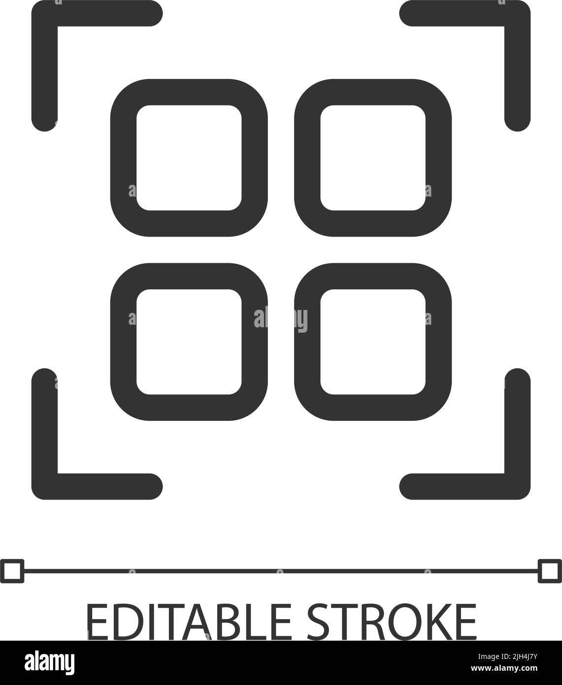 Scan qr code pixel perfect linear ui icon Stock Vector Image & Art - Alamy