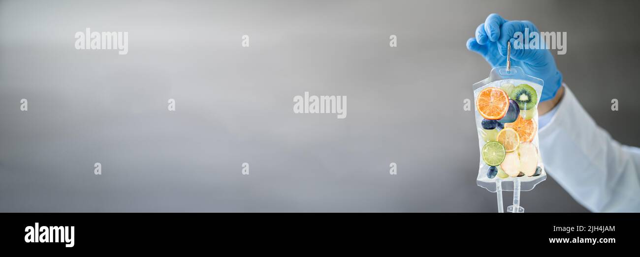 IV Drip Vitamin Infusion Therapy Saline Bag Stock Photo - Alamy