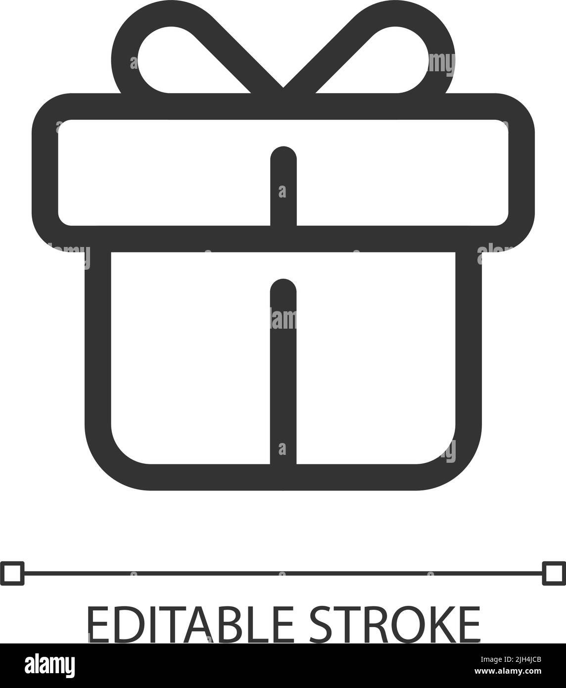 Gift pixel perfect linear ui icon Stock Vector Image & Art - Alamy