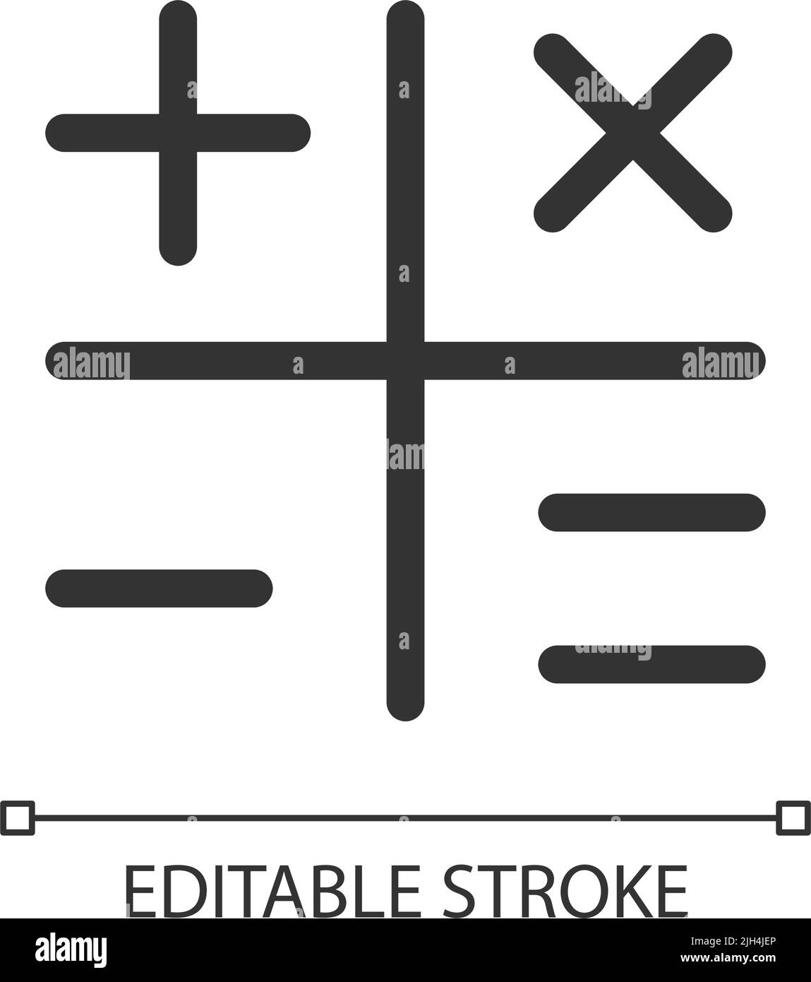 Calculation pixel perfect linear ui icon Stock Vector Image & Art - Alamy