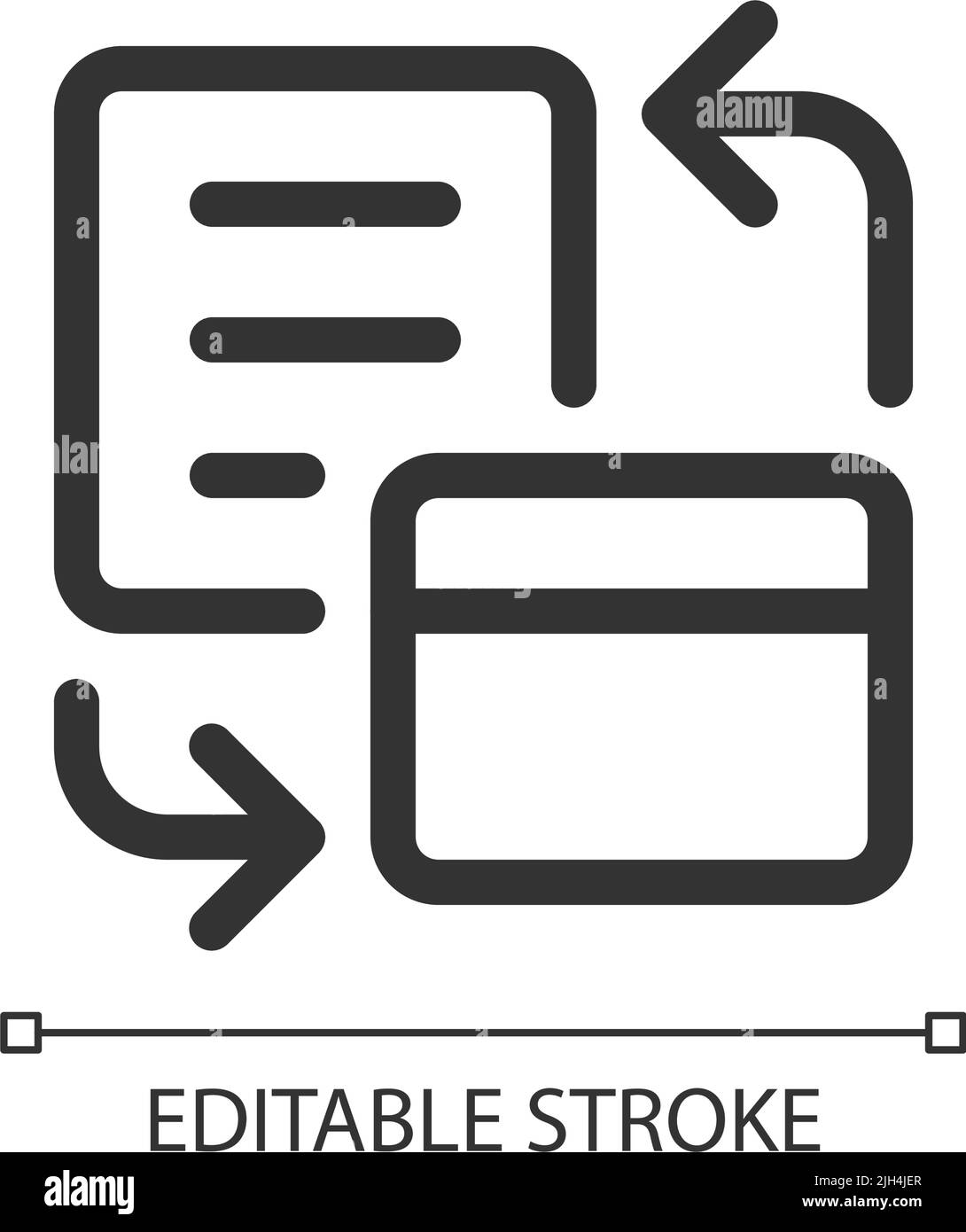 Bank account statement pixel perfect linear ui icon Stock Vector Image ...