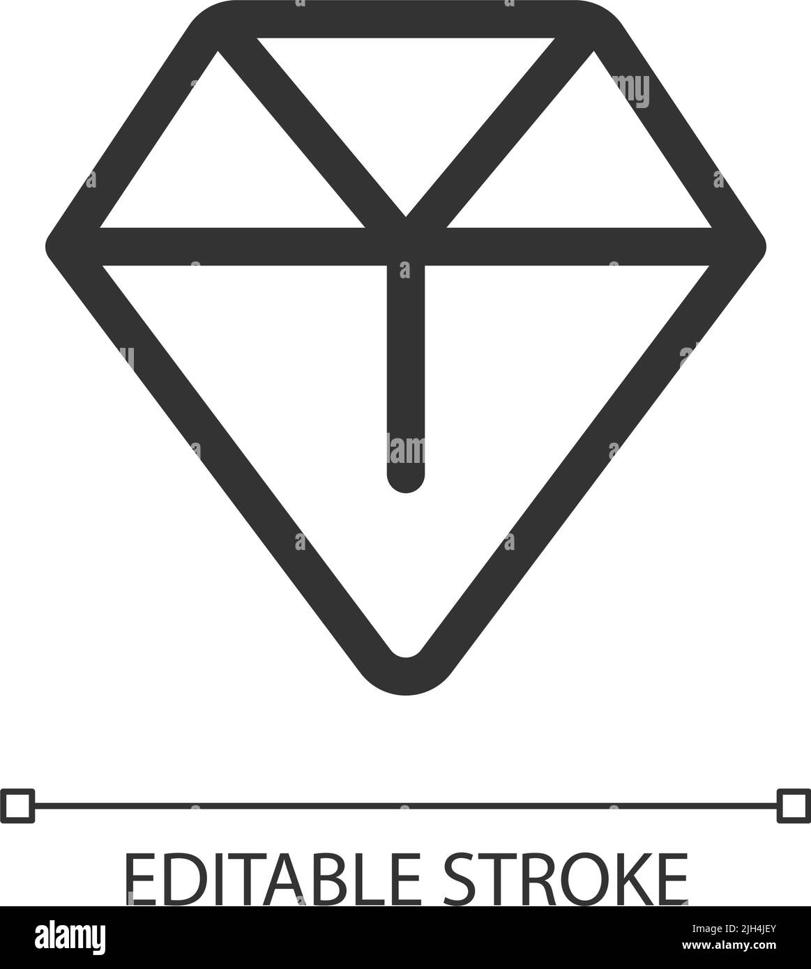 Diamond pixel perfect linear ui icon Stock Vector Image & Art - Alamy