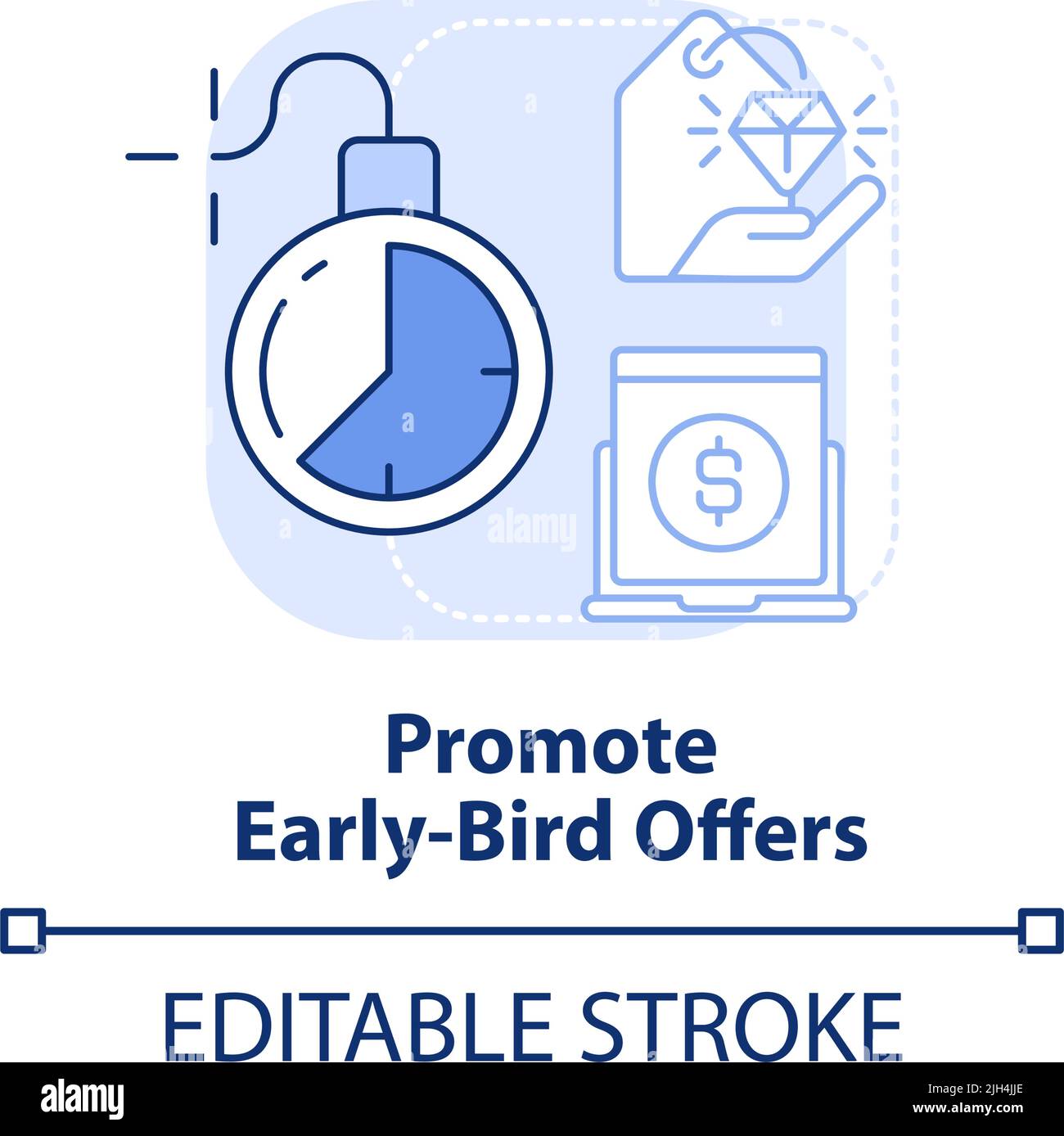 Promote early bird offers light blue concept icon Stock Vector Image ...