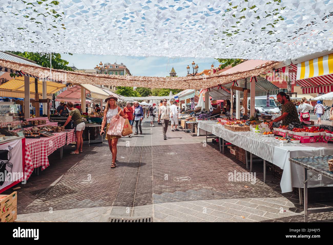 Nice, France-June 2022: the famous flower market in the old city Stock ...