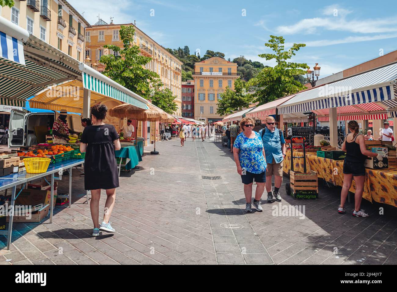 Nice, France-June 2022: the famous flower market in the old city Stock ...
